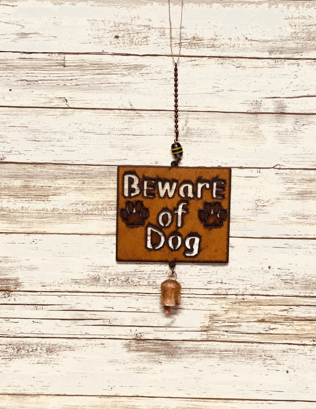 Beware of Dog Warning Sign Garden Mobile Wind Chime Bell - Etsy