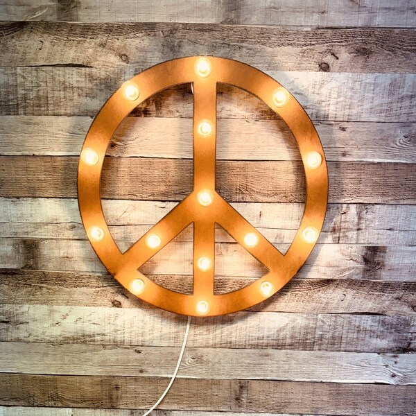 Lighted Peace Sign - Etsy
