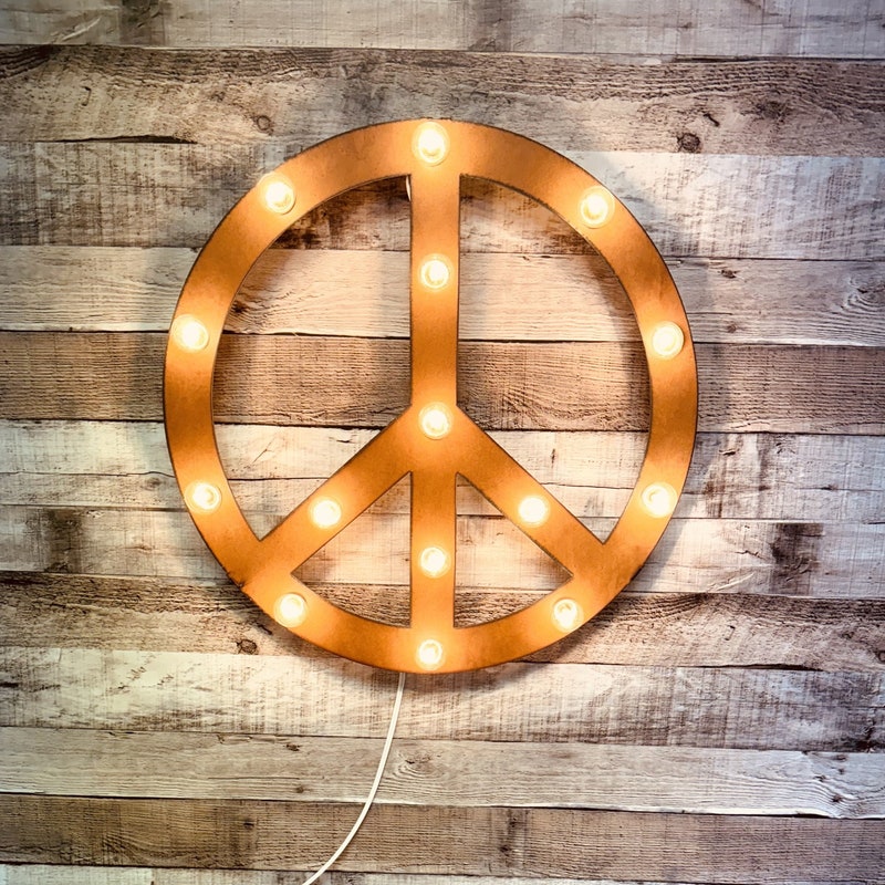 Lighted Peace Sign - Etsy