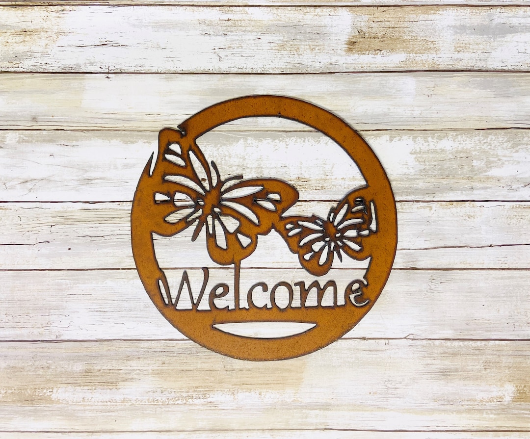 Butterfly Horizontal Welcome Sign Made in the USA - Etsy