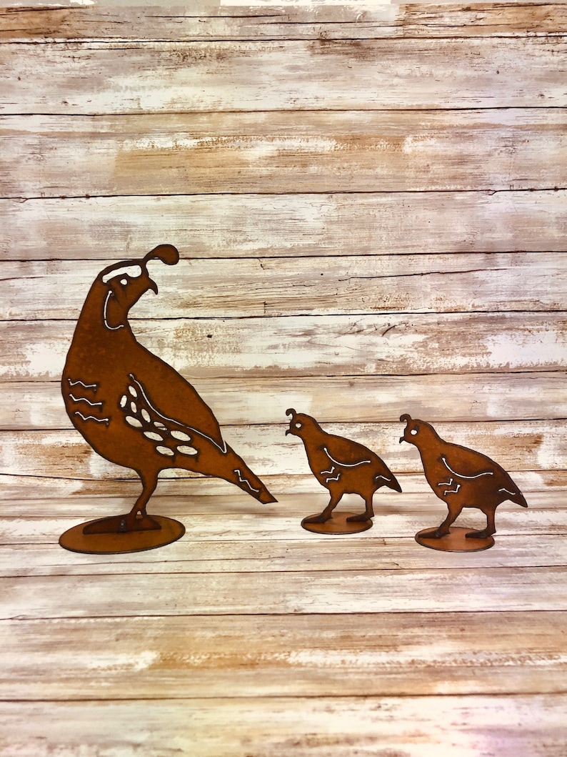 Quail Yard Art Made Out of Rusted Recycled Metal Made in the Usa - Etsy