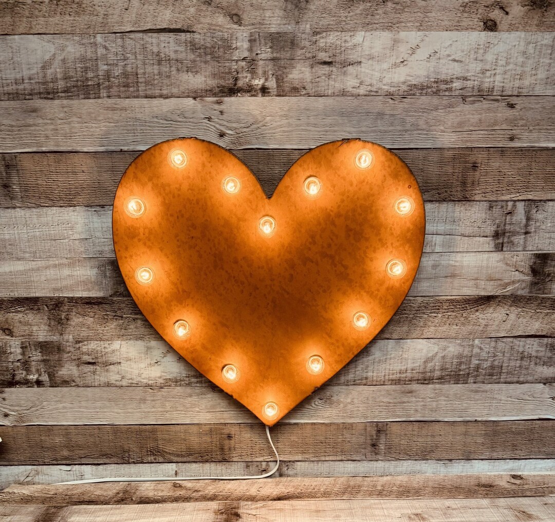 Heart Marquee Rustic Metal Lighted Wedding Florist Love Lighted Marquee ...