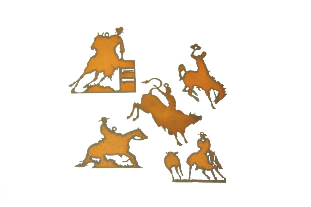 Rodeo Riders Rusty Metal Ornament Assortment - Etsy