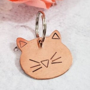 Cat Face Keyring - Cat Lover Keychain - Pet Name Gift - Funny Cat ...