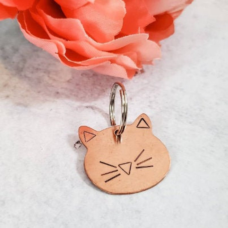 Cat Face Keyring Cat Lover Keychain Pet Name Gift Funny - Etsy