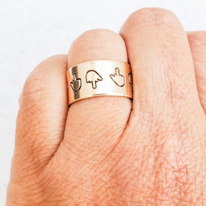 Middle Finger Ring - FU Gag Gift - Wide Band Aluminum - Hand Stamped ...