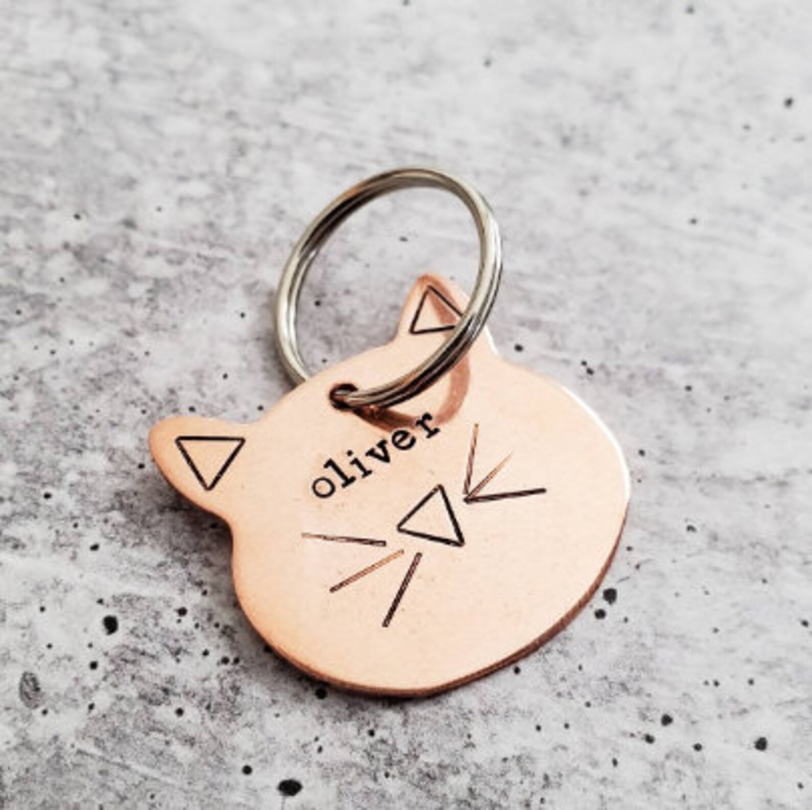 Cat Face Keyring Cat Lover Keychain Pet Name Gift Funny - Etsy