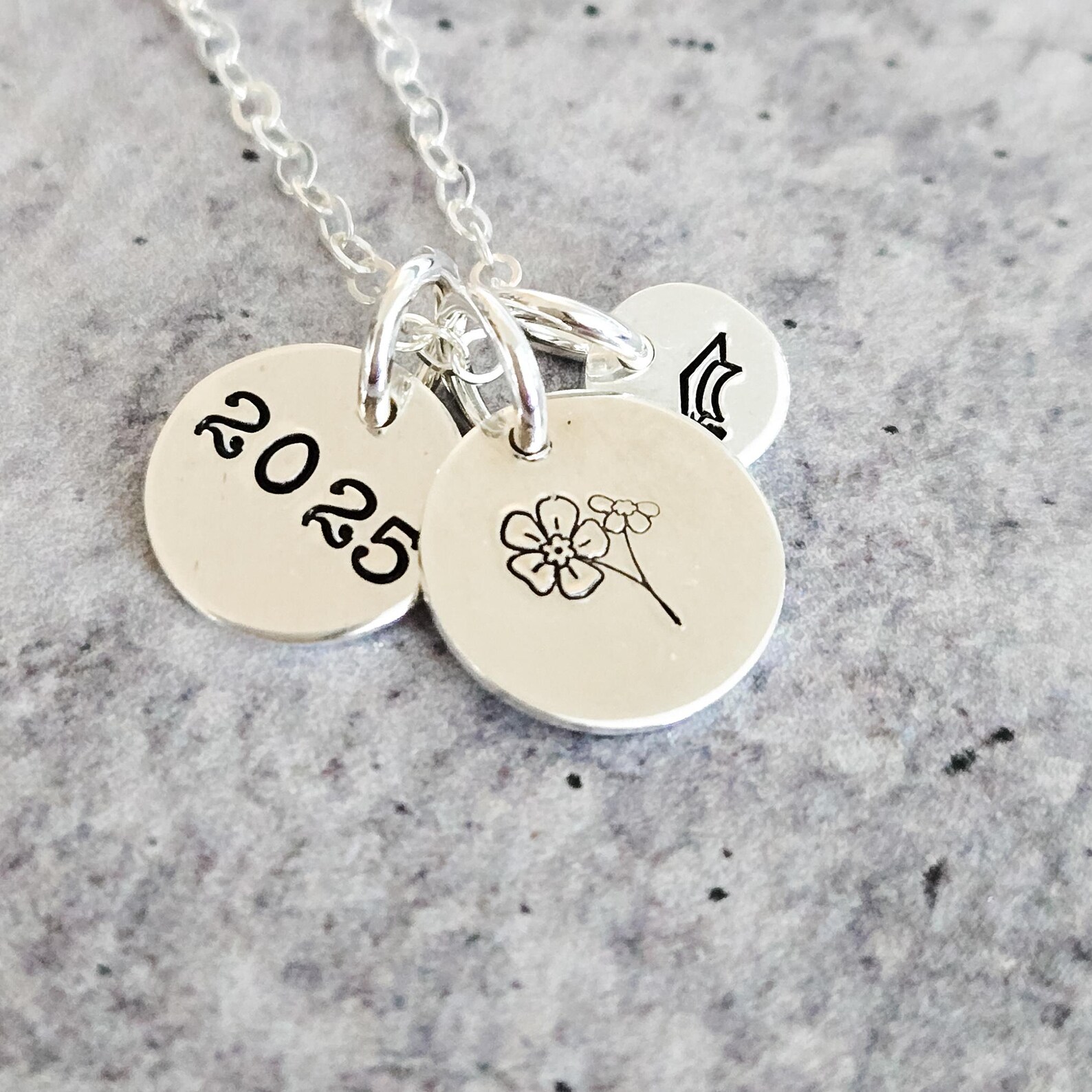 Personalized Graduation Initial Necklace: 2026 Grad Cap Jewelry - Etsy
