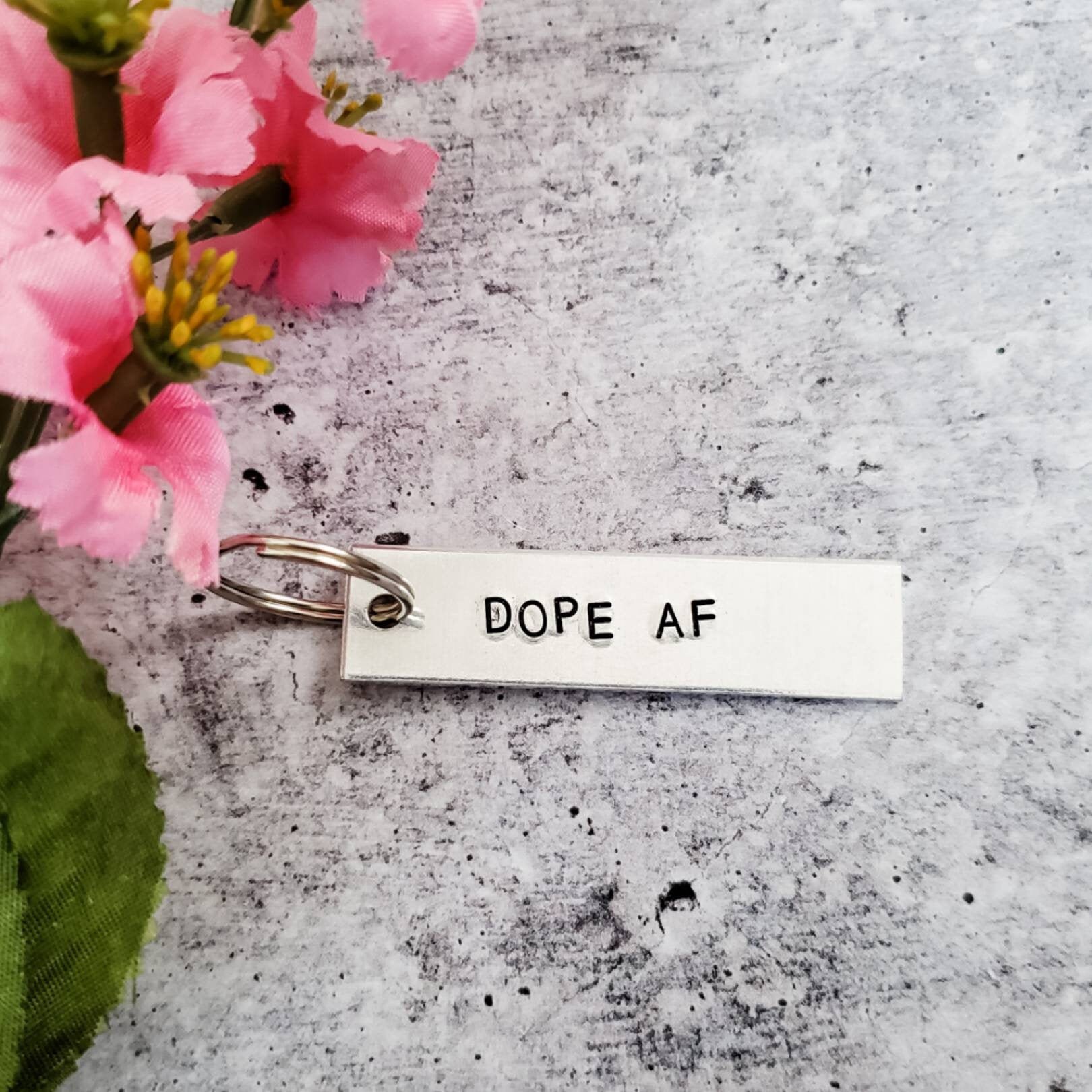 DOPE AF Bar Keychain - Personalized Keyring - Funny Gift for Friend ...
