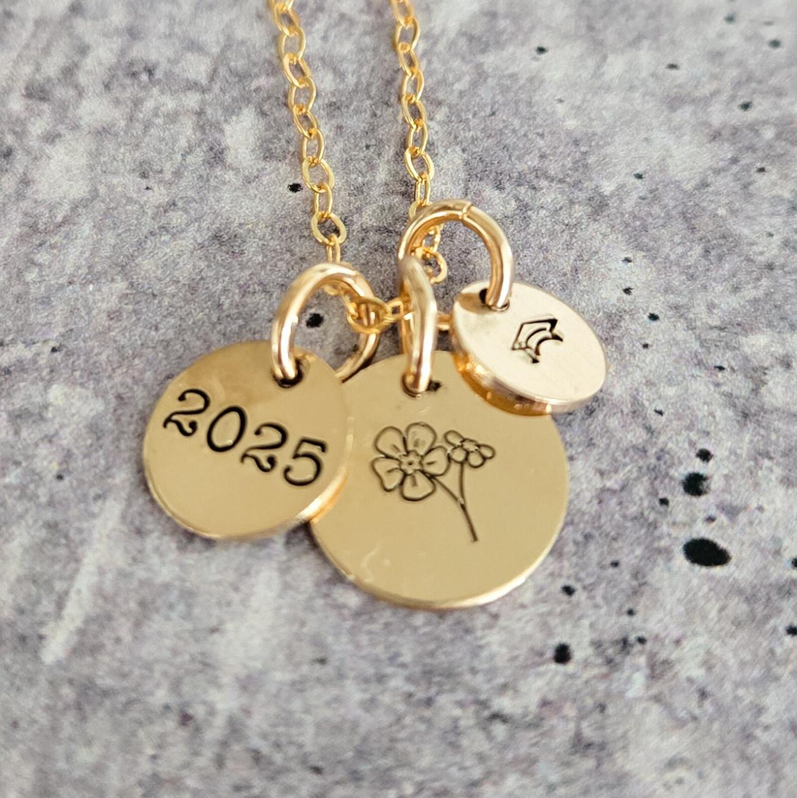 Personalized Graduation Initial Necklace: 2025 Grad Cap Jewelry - Etsy