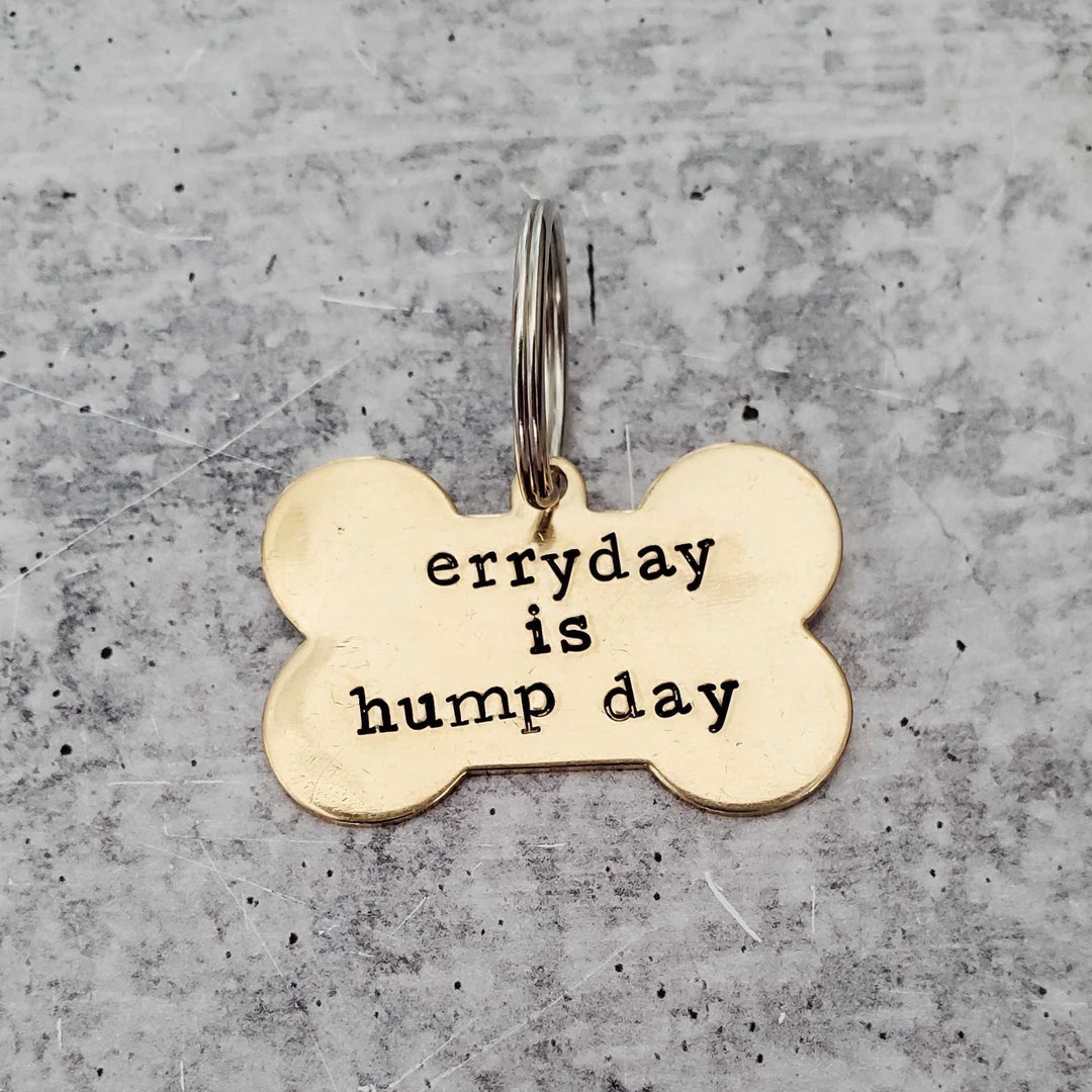 Funny 'erryday is Humpday' Bone Pet ID Tag - Hand-stamped Dog Tag - Etsy