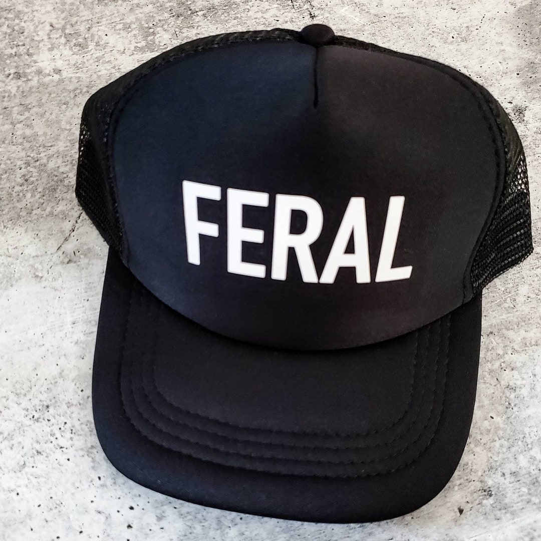 FERAL Youth Trucker Hat Funny Toddler Brimmed Cap Fall Fashion for Kids ...