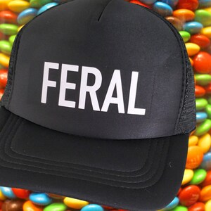 FERAL Youth Trucker Hat Funny Toddler Brimmed Cap Fall Fashion for Kids ...