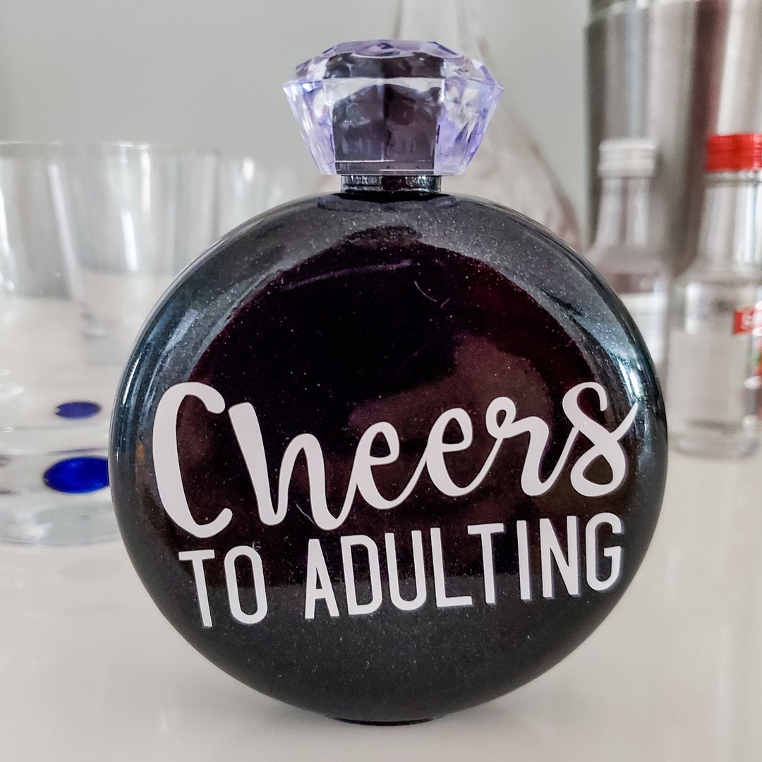 Cheers to Adulting Flask: Personalized Stainless Steel Jewel Drink ...