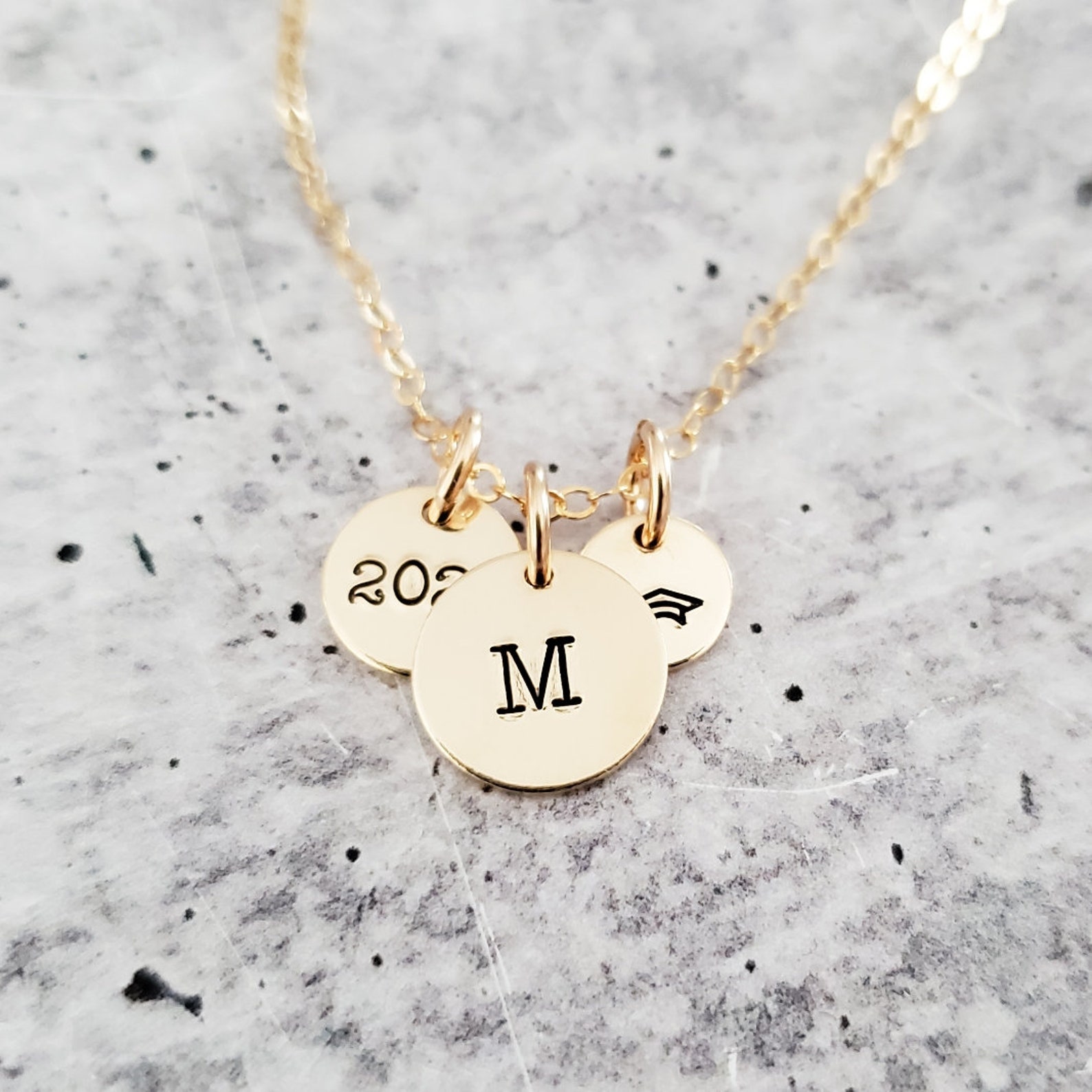 Personalized Graduation Initial Necklace: 2026 Grad Cap Jewelry - Etsy