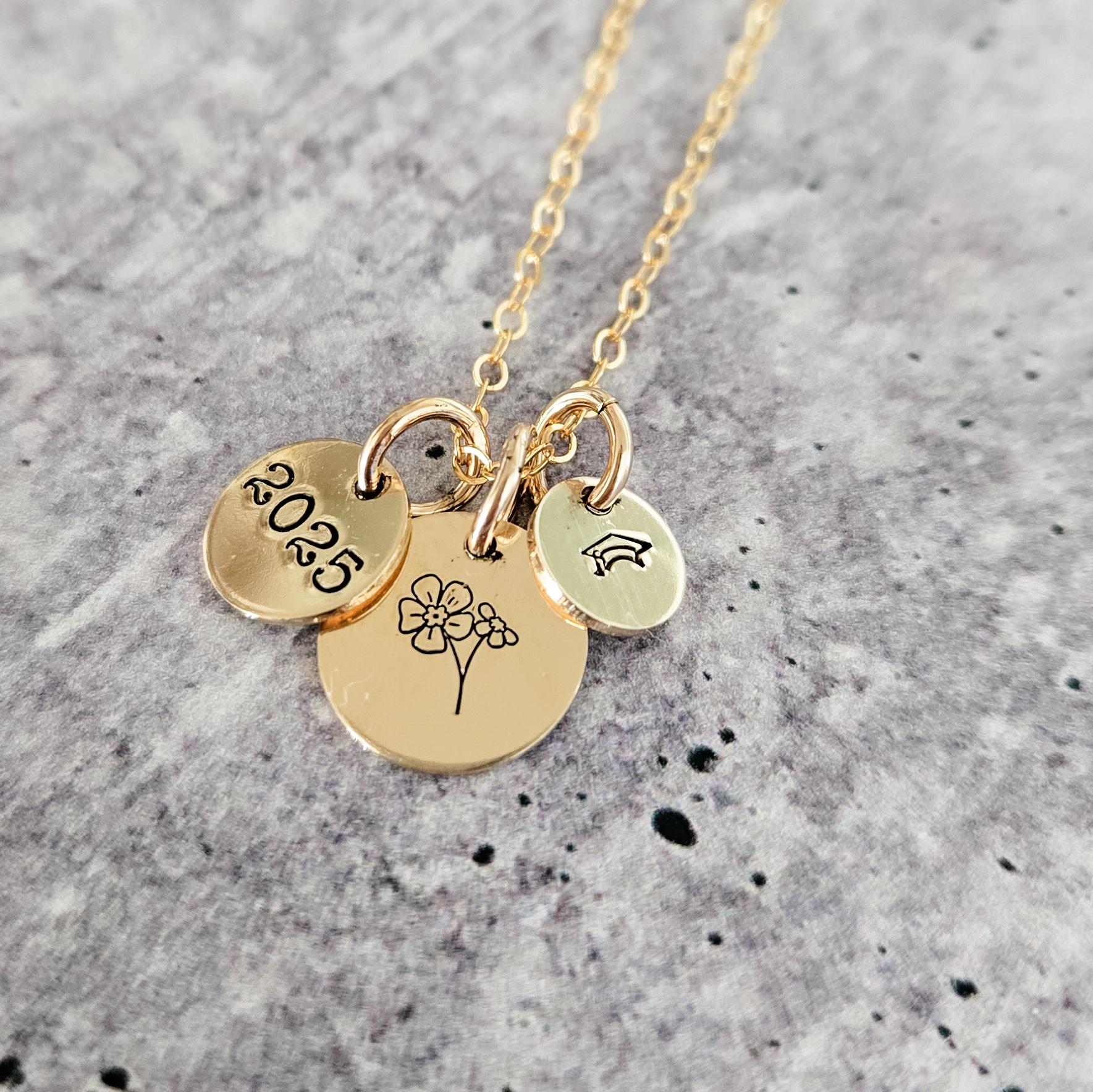 Personalized Graduation Initial Necklace: 2025 Grad Cap Jewelry - Etsy