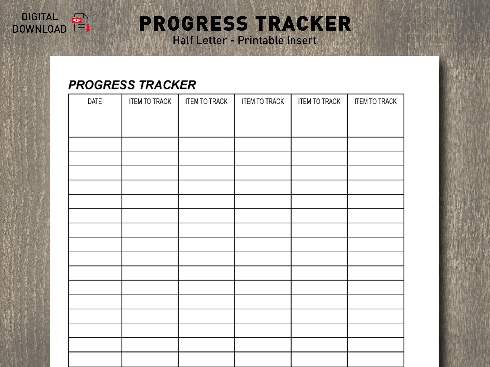 Progress Tracker | Instant Download | Printable | 5.5" X 8.5" - Etsy