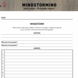 Mindstorming Printable Insert : Ultimate Productivity | Printable ...