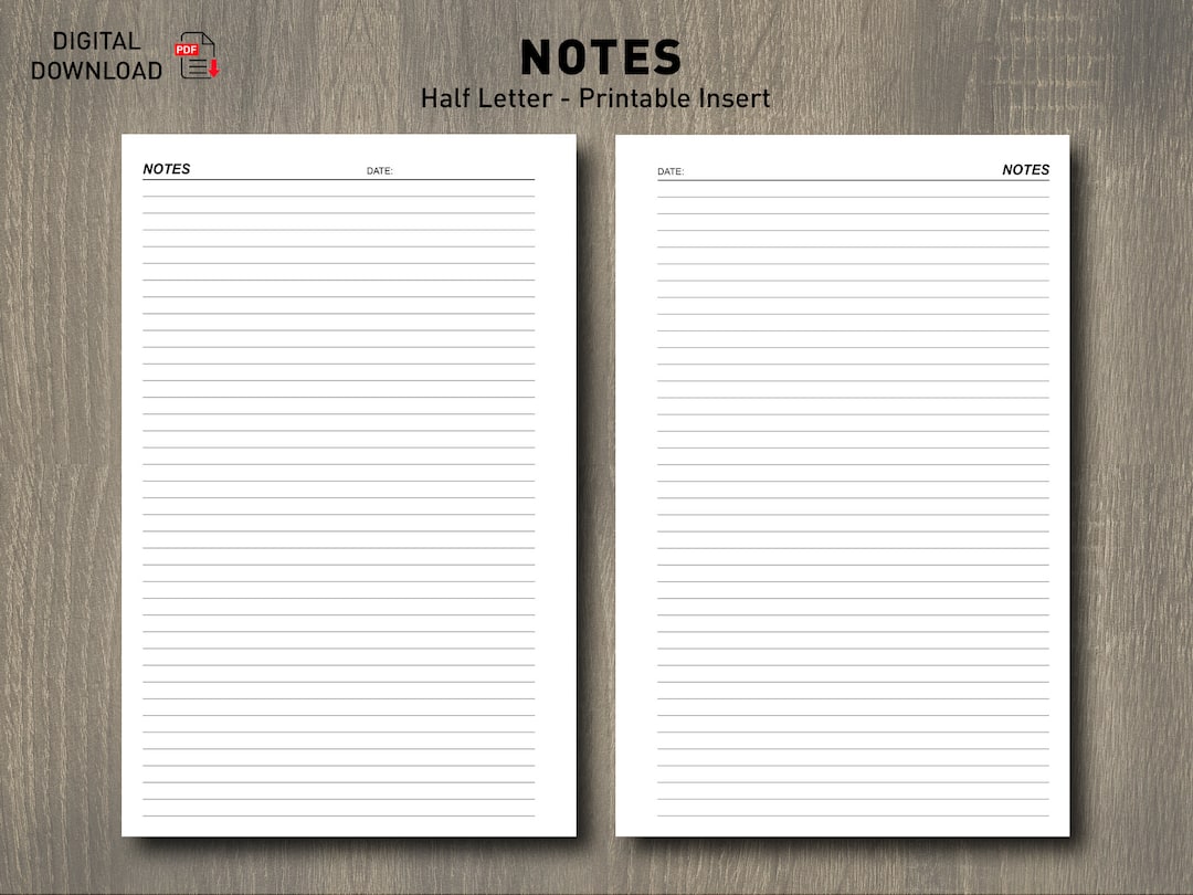 Note Pages: Printable Note-taking Sheets for Enhanced Productivity ...