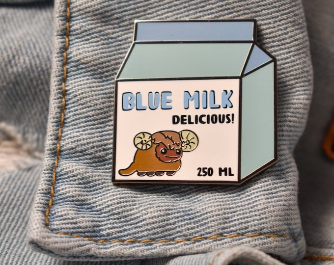 Bantha Blue Milk Carton Enamel Pin Etsy