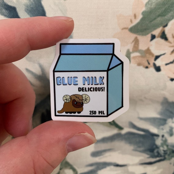 Mini Blue Milk Carton Sticker - Etsy