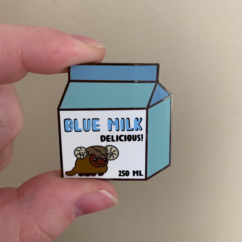 Bantha Blue Milk Carton Enamel Pin Etsy