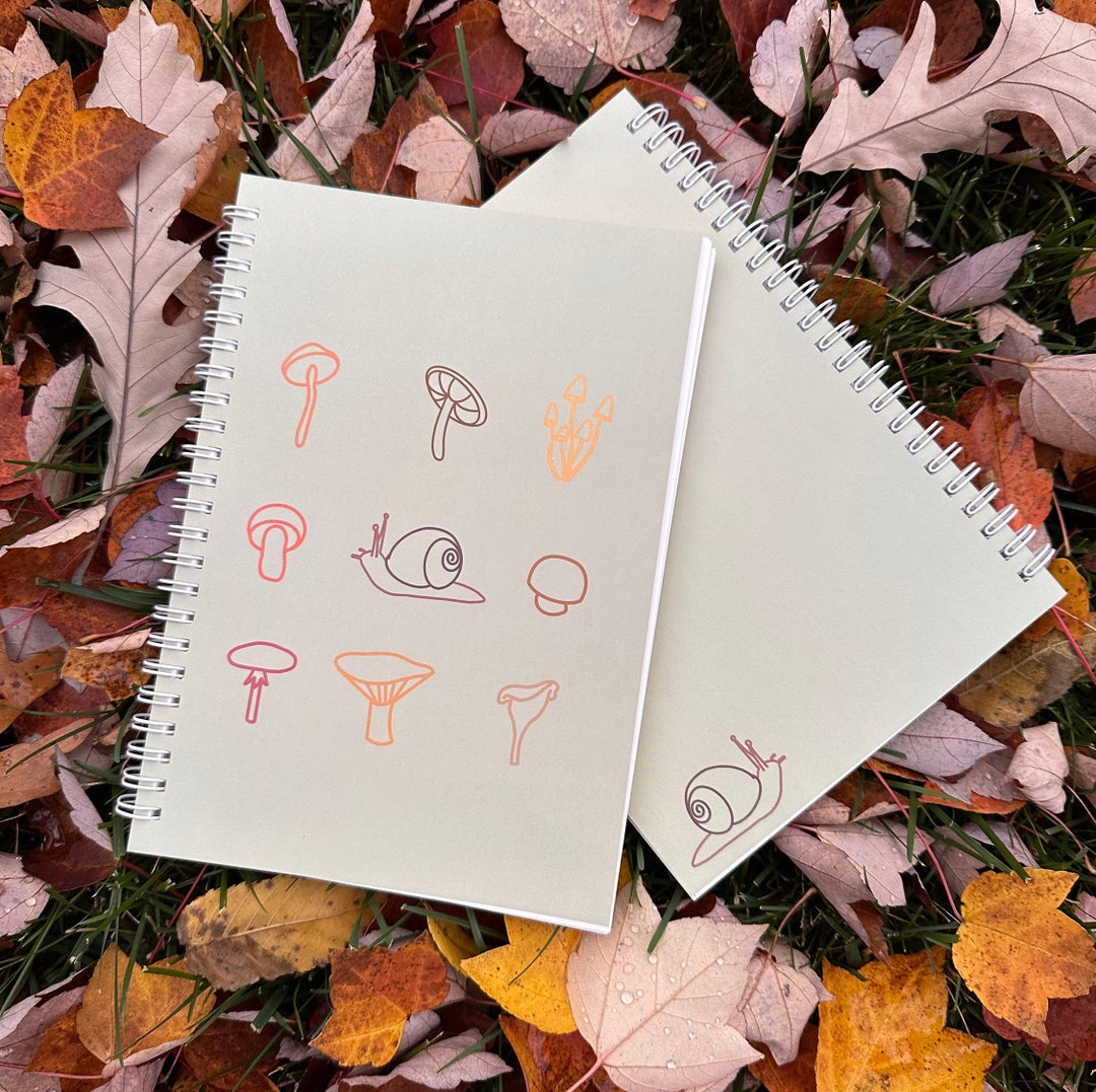 Fall Mushroom Snail Dotted Paper Spiral-bound Notebook - Etsy