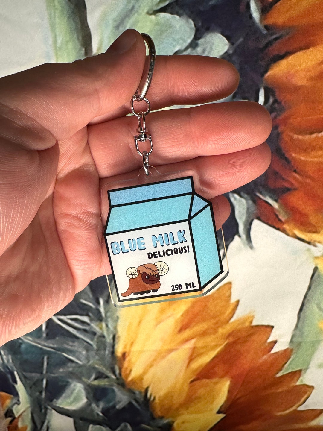 Blue Milk Carton Acrylic Keychain - Etsy
