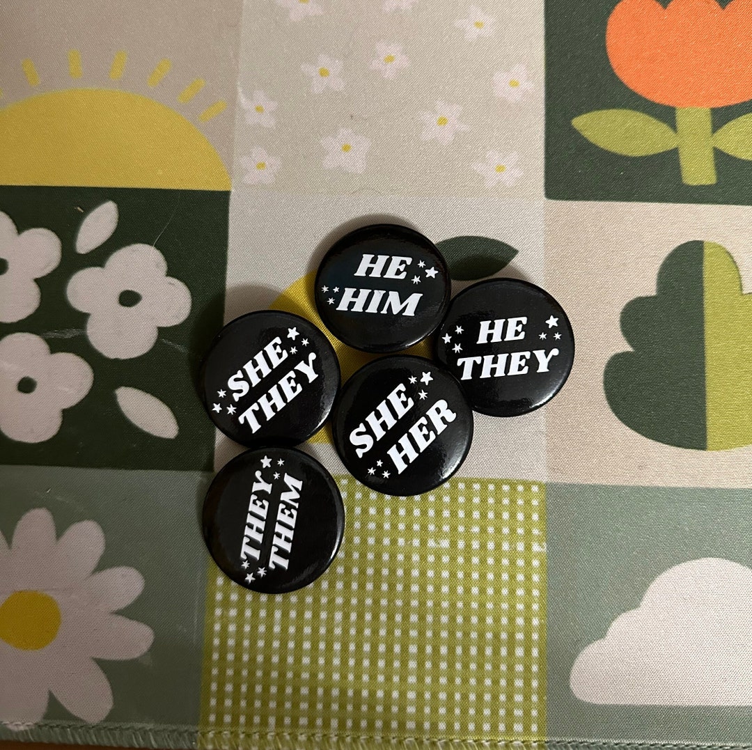 Pronoun Buttons - Etsy