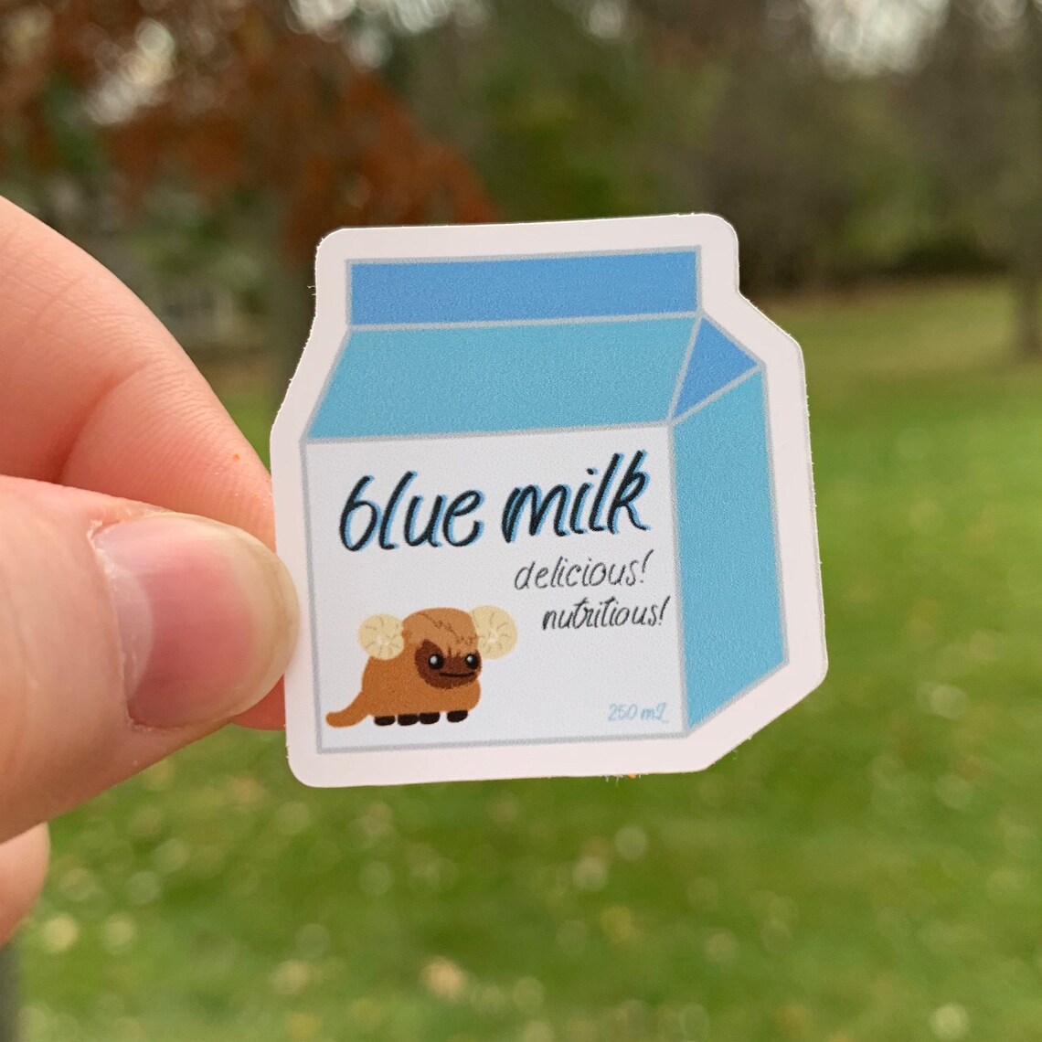 Mini Blue Milk Carton Sticker | Etsy