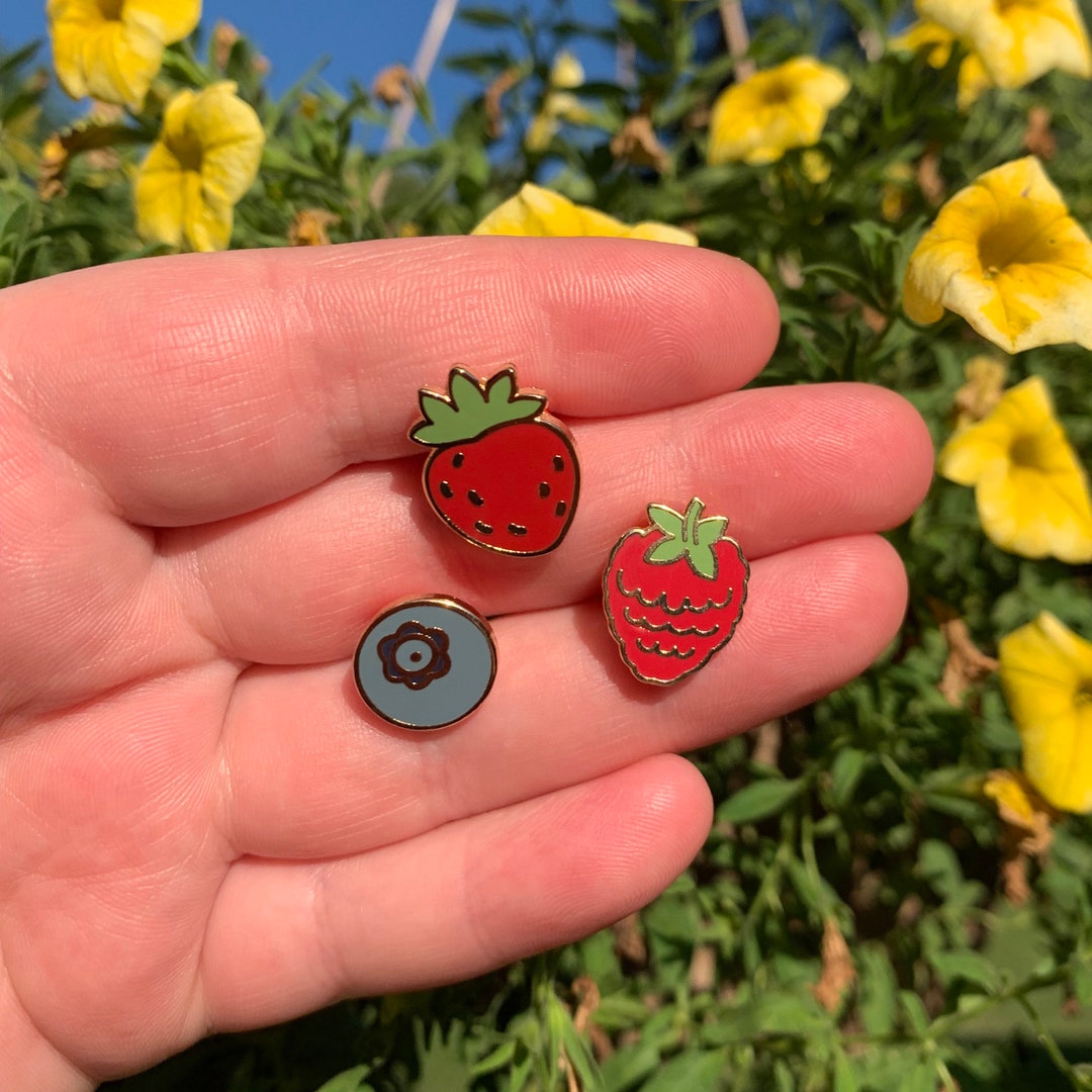 Little Berry Strawberry Blueberry Raspberry Pins - Etsy