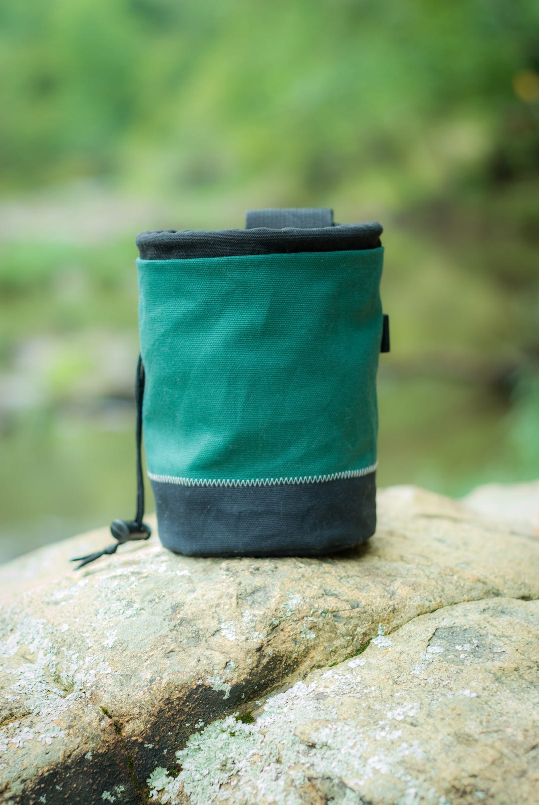 Rock Climbing Chalk Bag | Forest Green Black Colorblock Design | Gift ...