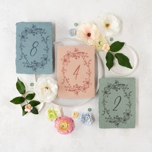 Blush Pink Floral Table Numbers - Etsy
