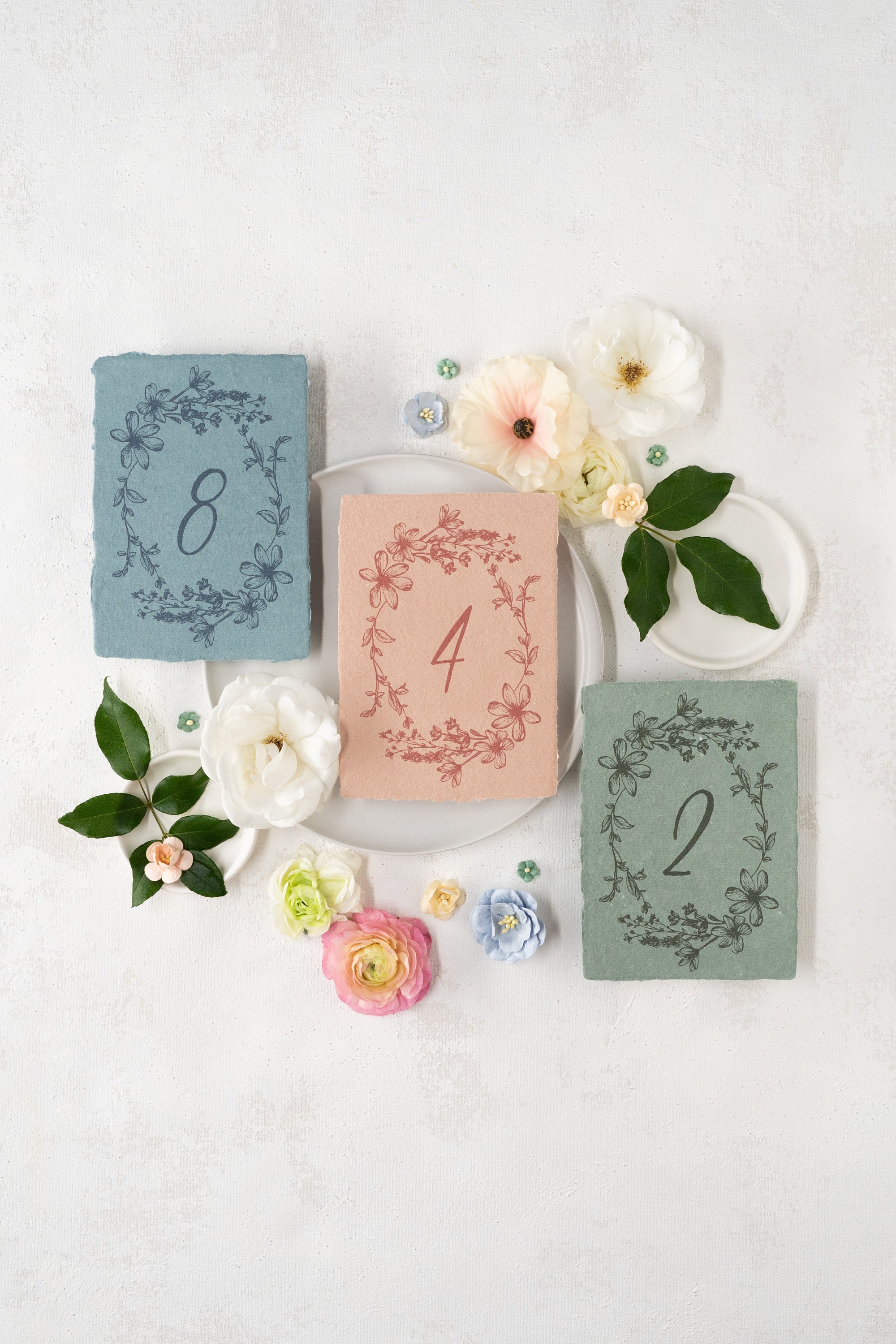 Blush Pink Floral Table Numbers - Etsy