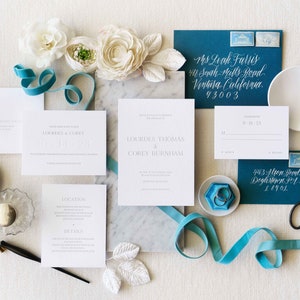 Simple Modern Letterpress Wedding Invitation | Semi Custom - Etsy