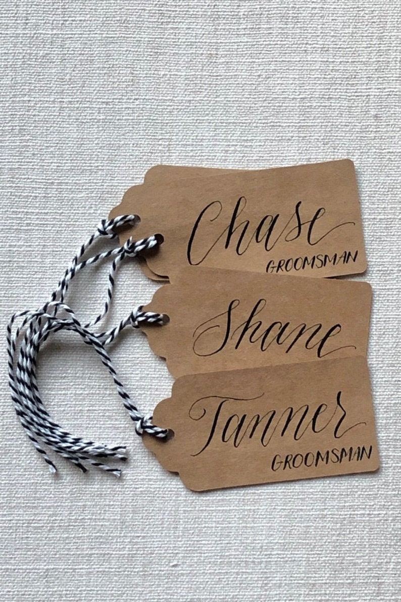 Kraft Paper Calligraphy Gift Tag Personalized Favor Tag - Etsy
