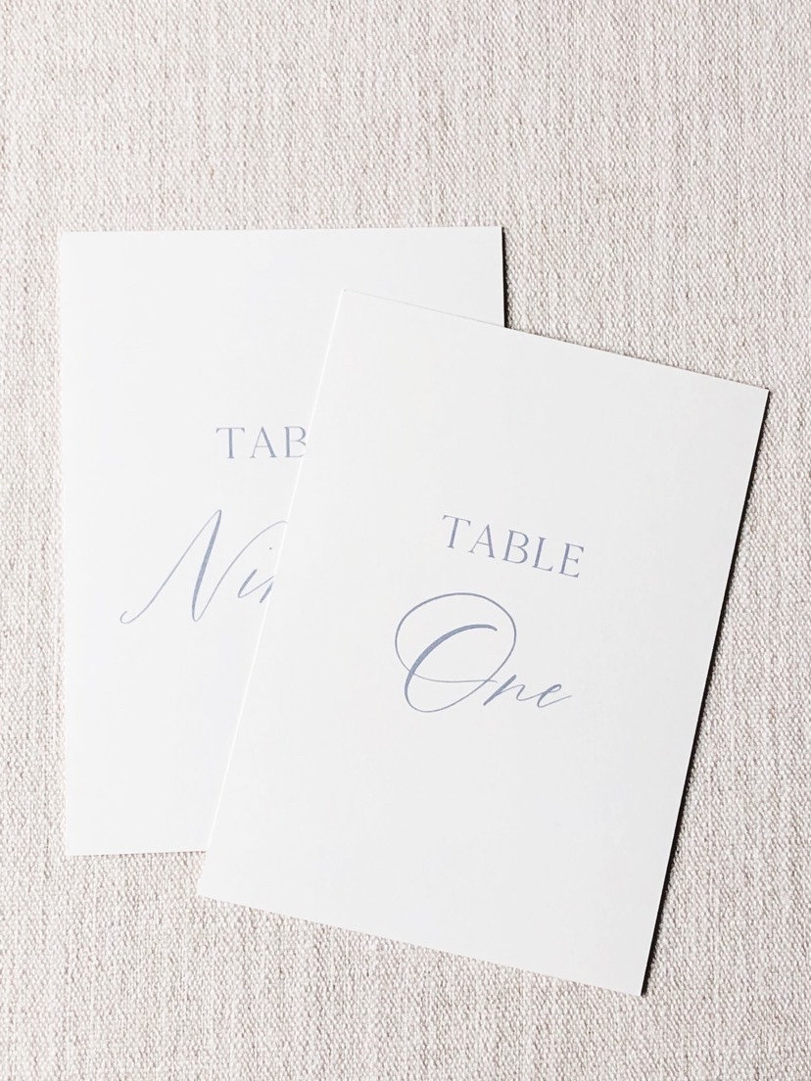 Dusty Blue Table Number Signs - Etsy