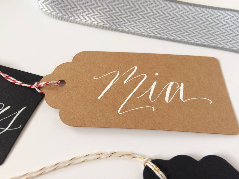 Kraft Paper Calligraphy Gift Tag Personalized Favor Tag - Etsy