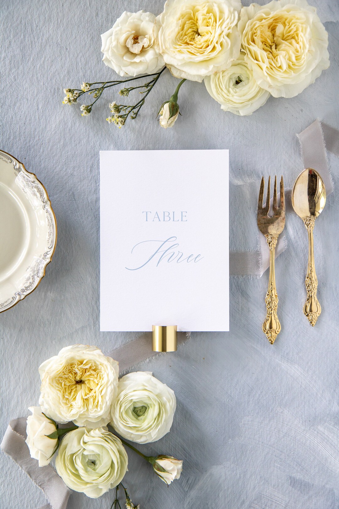 Dusty Blue Table Number Signs - Etsy