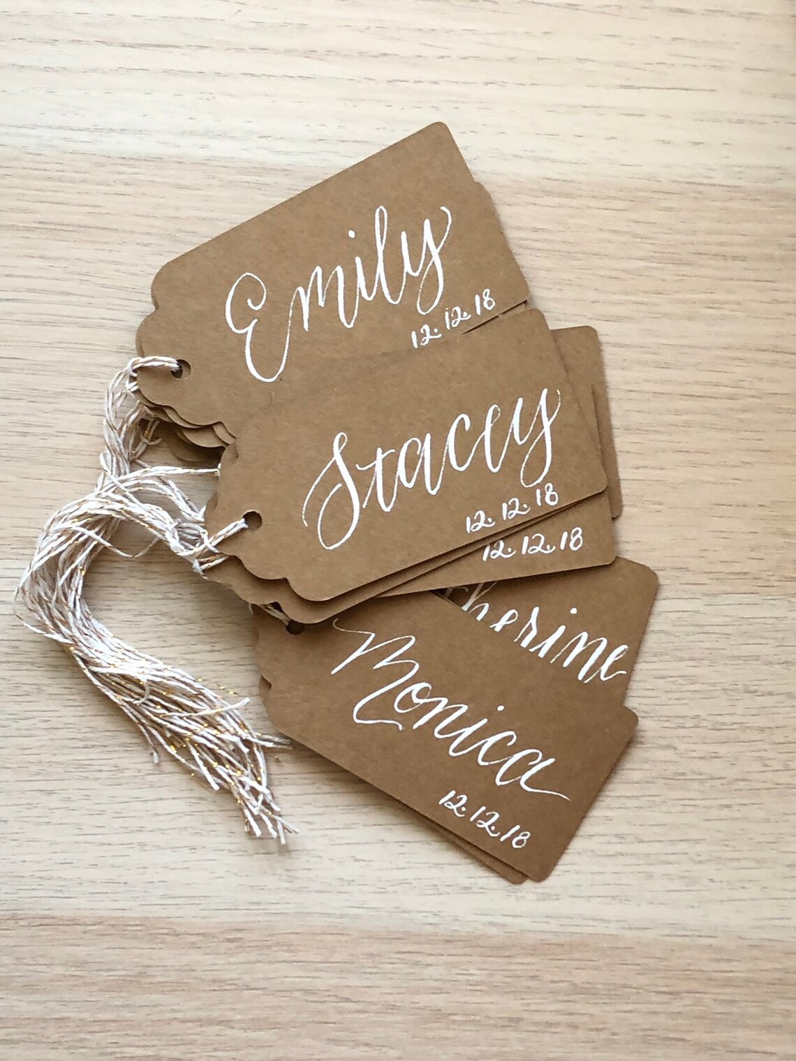 Kraft Paper Calligraphy Gift Tag personalized name tags | Etsy
