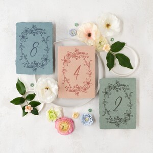 Dusty Blue Floral Table Numbers - Etsy