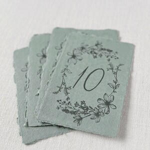 Floral Frame Table Number Signs on Handmade Paper - Etsy