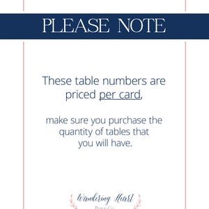 Handmade Paper Table Number Signs - Etsy