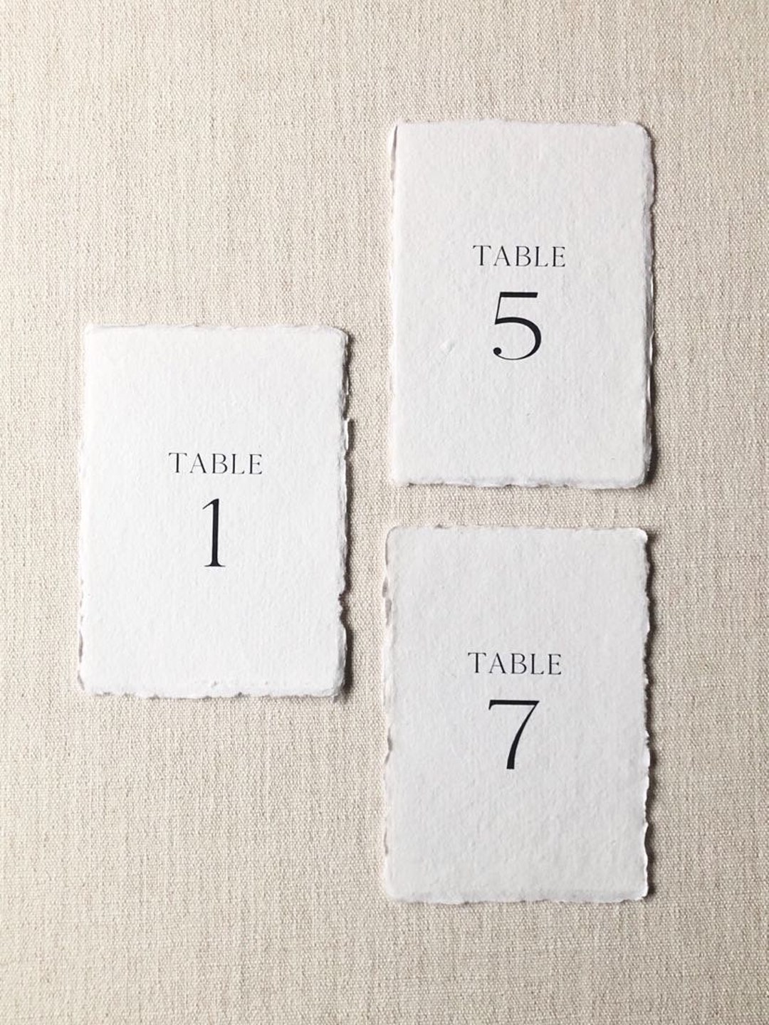 Handmade Paper Table Number Signs - Etsy
