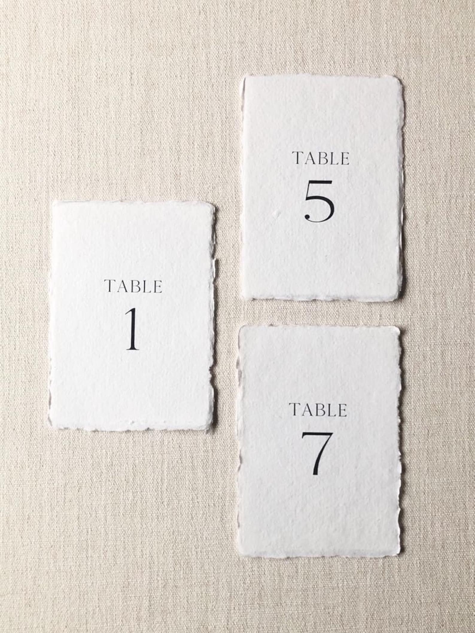 Handmade Paper Table Number Signs - Etsy Canada