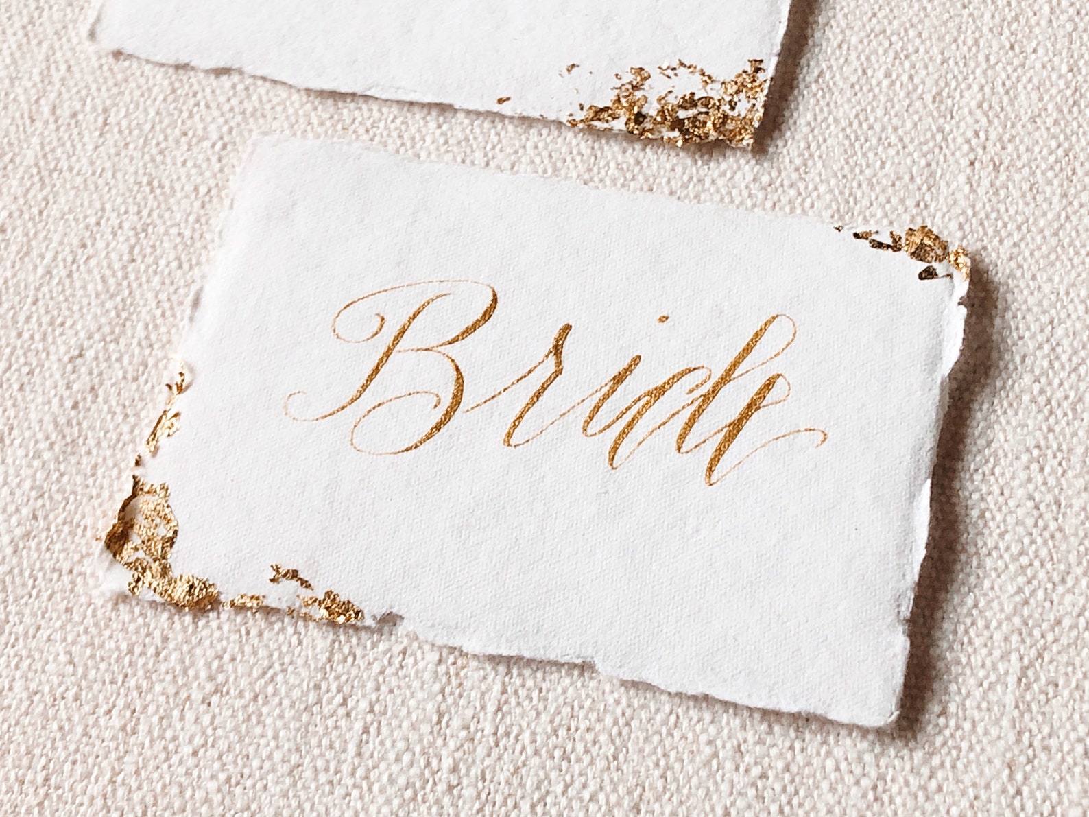 Wedding Place Cards With Gold Leaf Edge - Etsy