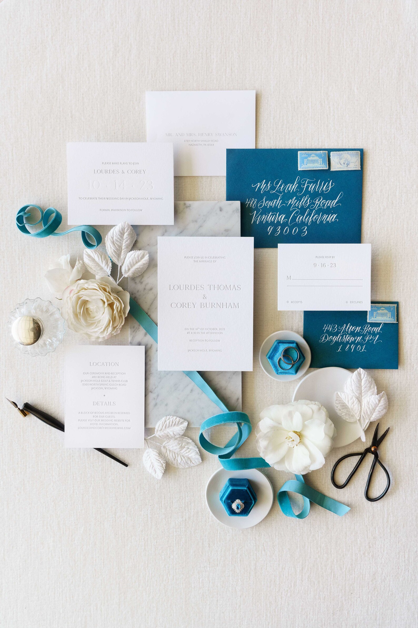 Simple Modern Letterpress Wedding Invitation | Semi Custom - Etsy
