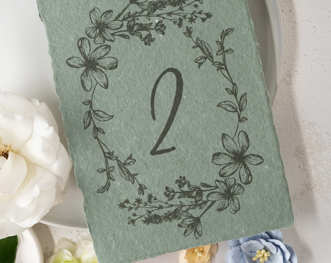 Handmade Paper Table Number Signs - Etsy Canada