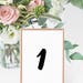 Brush Lettered Table Number Download Printable Numbers 1 - Etsy