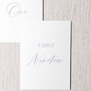 Dusty Blue Table Number Signs - Etsy